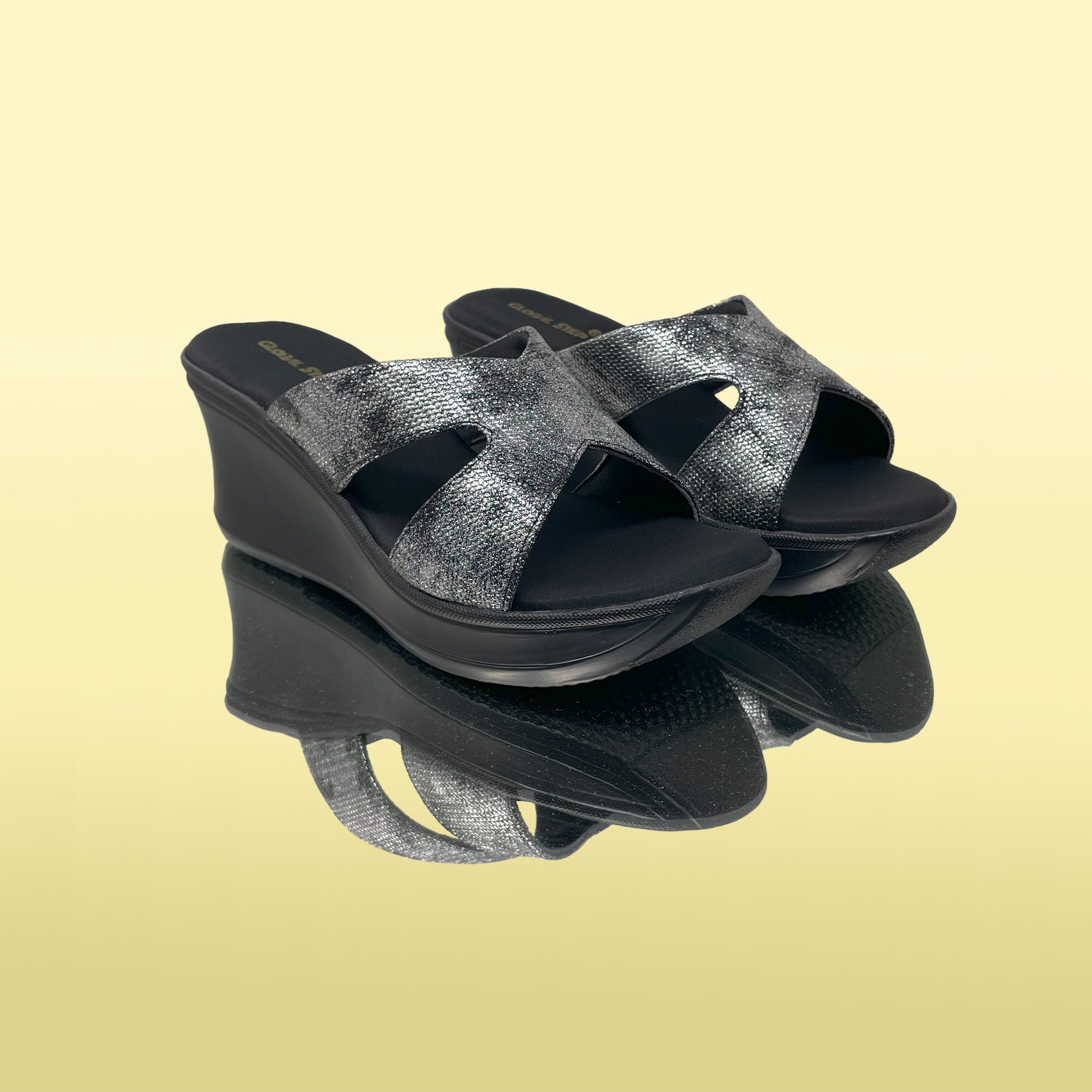Shop Noir Skinfade wedges by GlobalStep at Reliance Trends