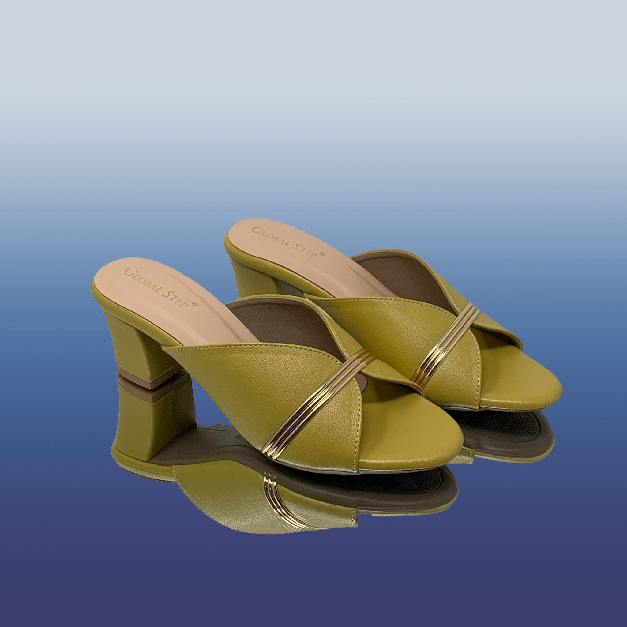 Olive Green Block Heels - GlobalStep – GlobalStep