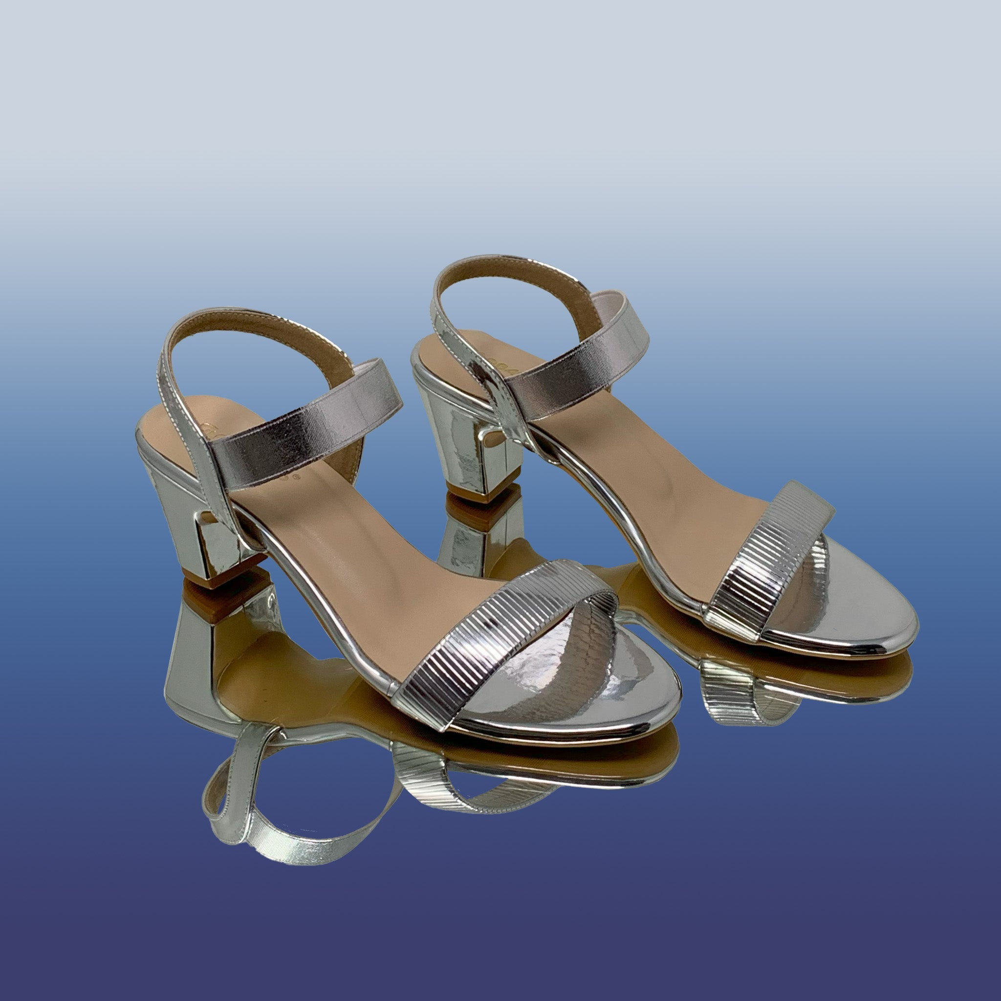 Sleek Silver Block Heels - GlobalStep – GlobalStep
